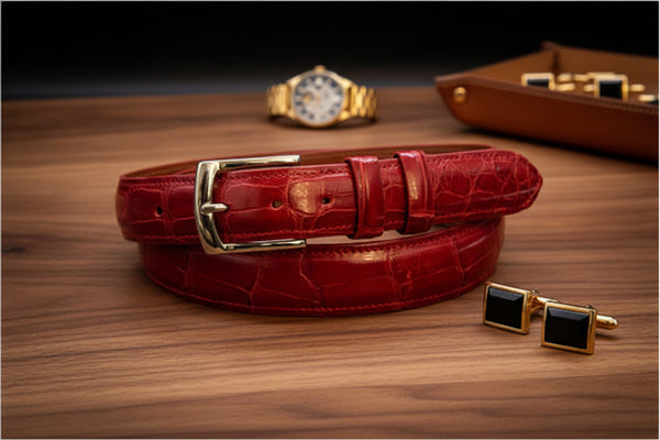 Red Alligator Belt – JohnAllenWoodward
