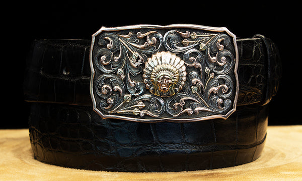 "Chief Red Wolf" Silver and Gold Buckle by Bohlin – JohnAllenWoodward